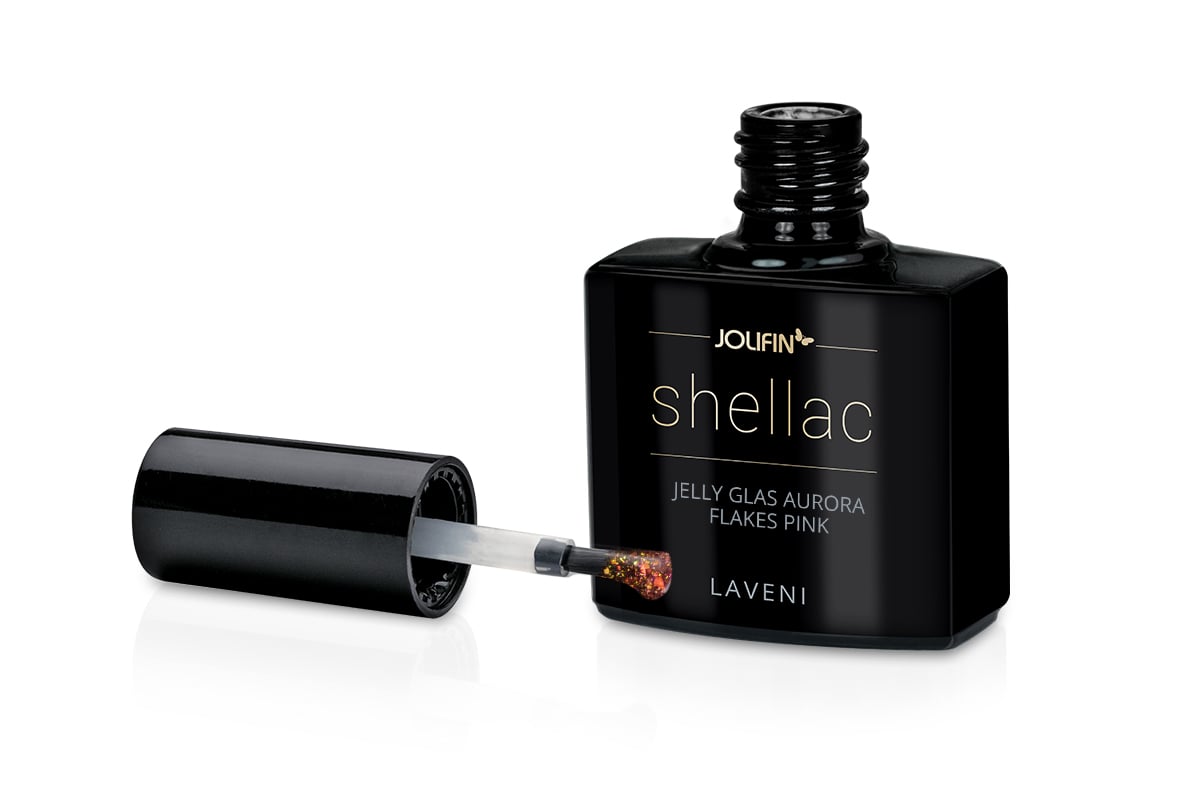 Jolifin LAVENI Shellac - Jelly jar super shine pink 10ml