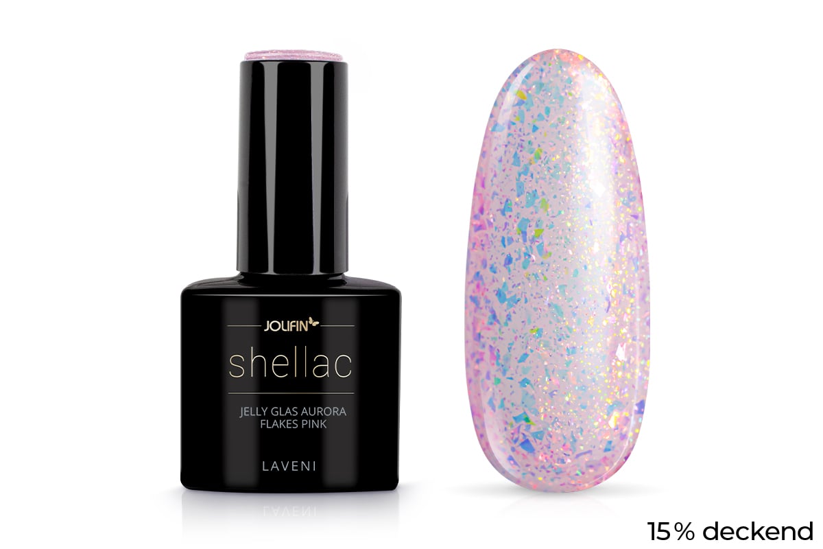 Jolifin LAVENI Shellac - Jelly jar super shine pink 10ml
